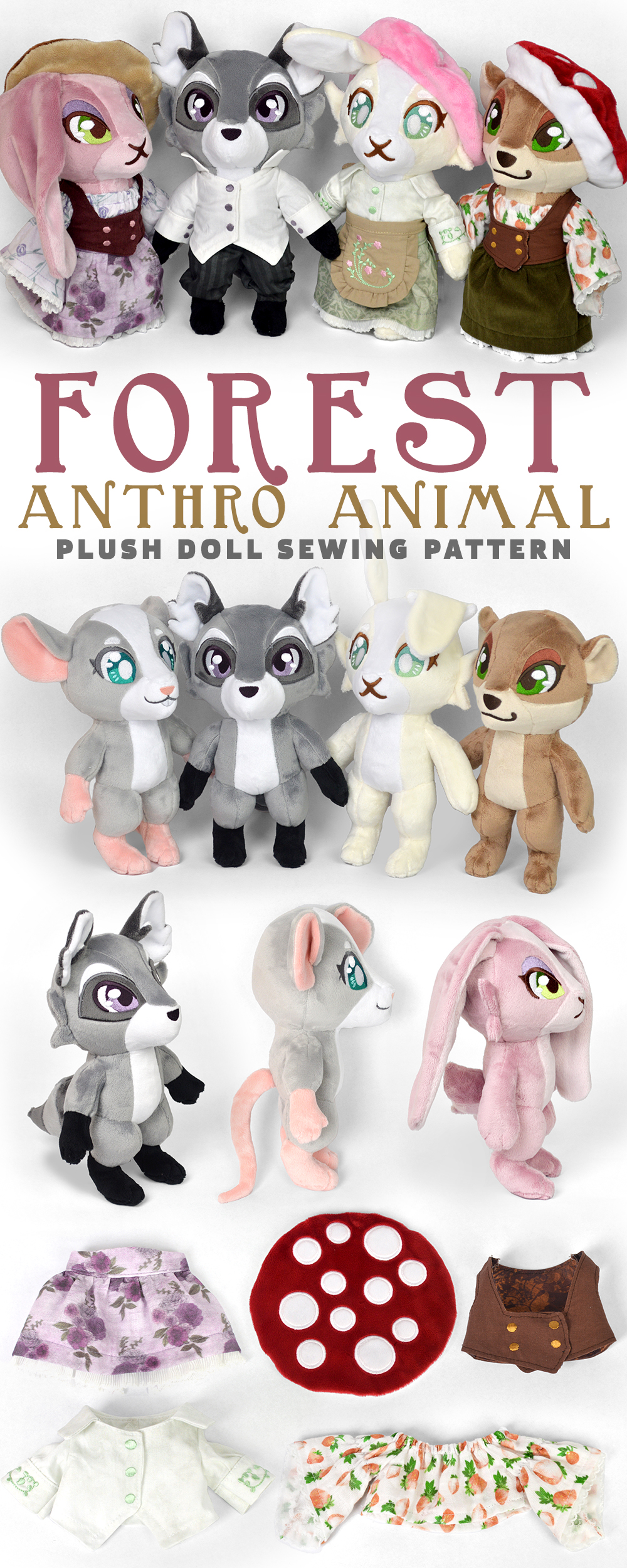 Forest Anthro Animal Sewing Pattern – Sew Desu Ne?