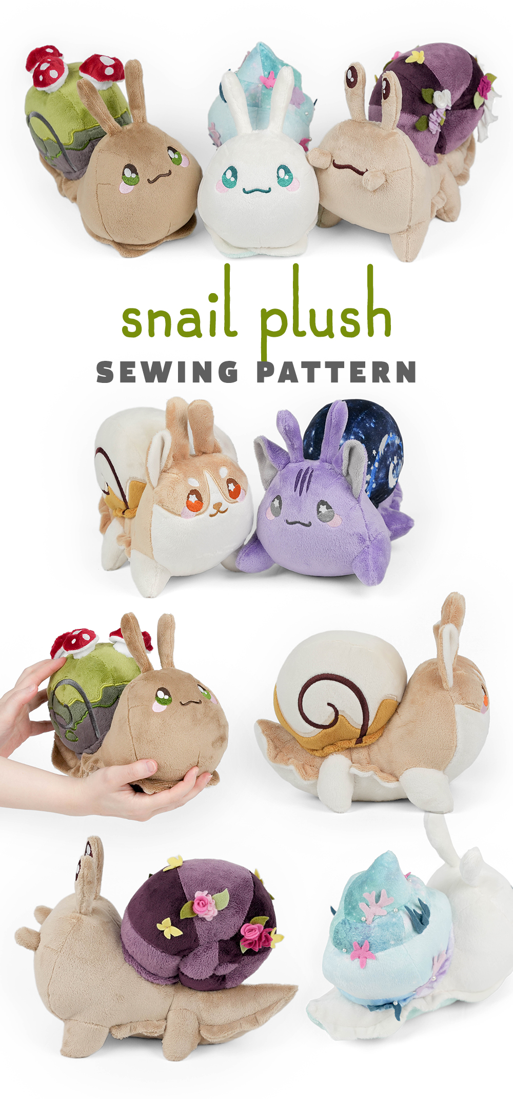 Snail Plush Sewing Pattern – Sew Desu Ne?