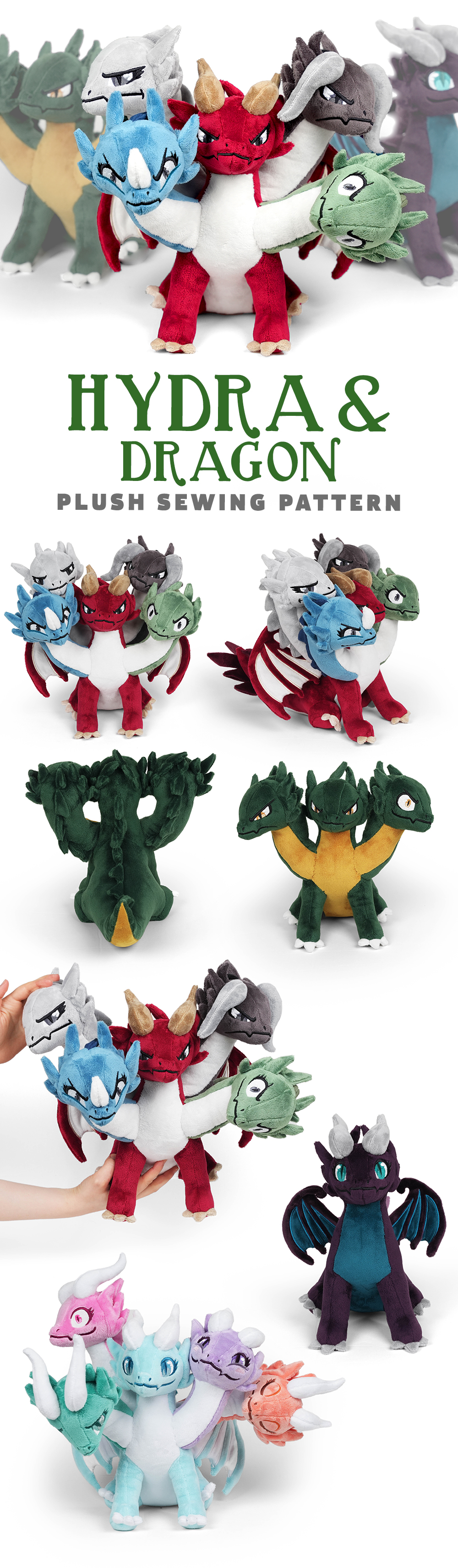 Hydra & Dragon Plush Sewing Pattern2 – Sew Desu Ne?