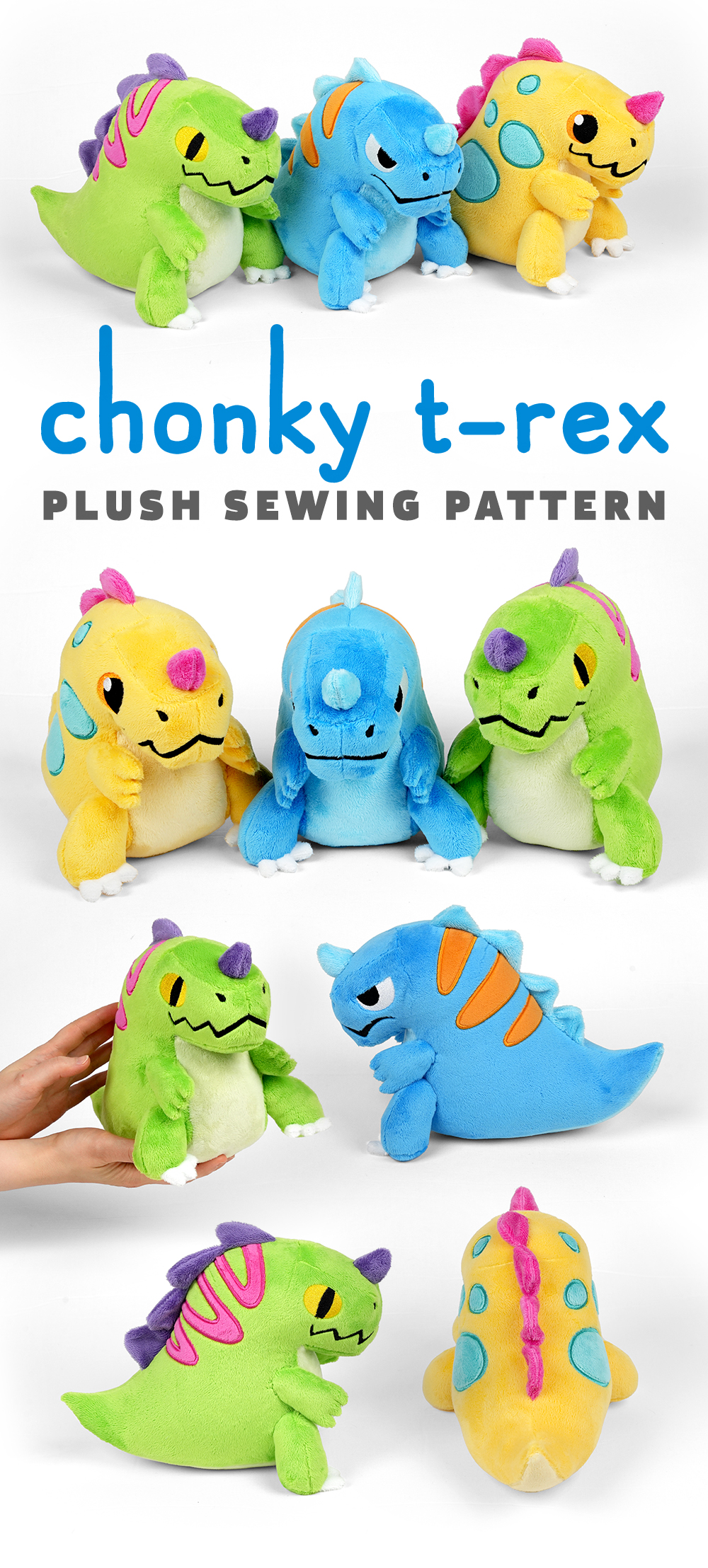 Chonky T-Rex Plush Sewing Pattern – Sew Desu Ne?